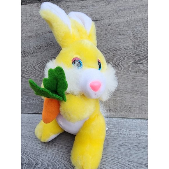 Unbranded | Toys | Vintage Yellow Rabbit W Orange Carrot Plush Stuffed ...